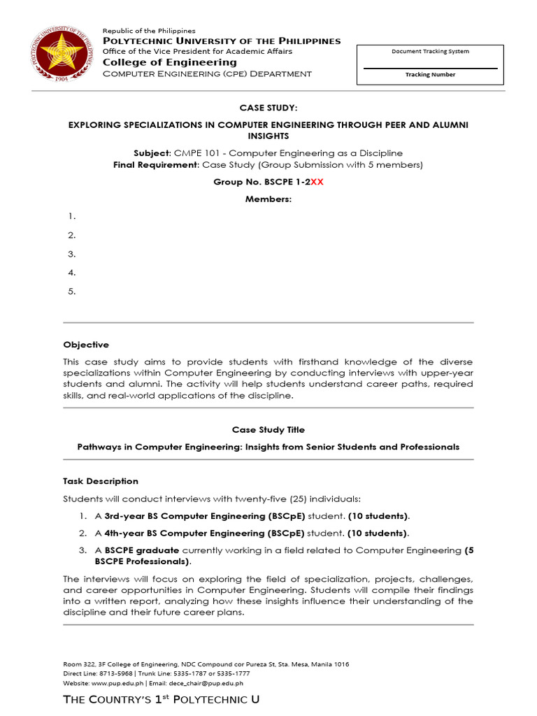 Case-Study CMPE-101 Final | PDF | Engineering | Computer Engineering