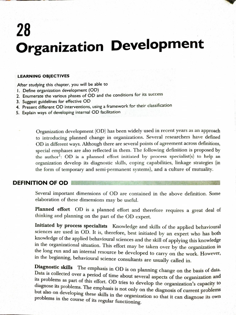 OD | PDF | Organization Development | Goal