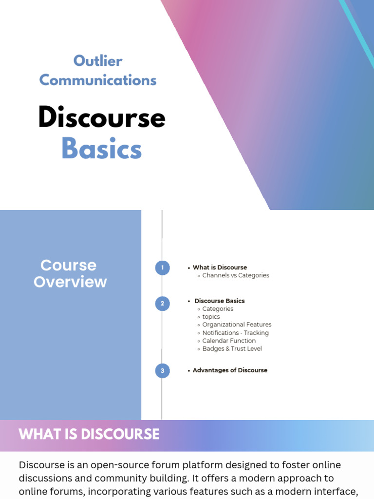Discourse Basics | PDF | Computer Mediated Communication | Internet Protocol Based Network Software