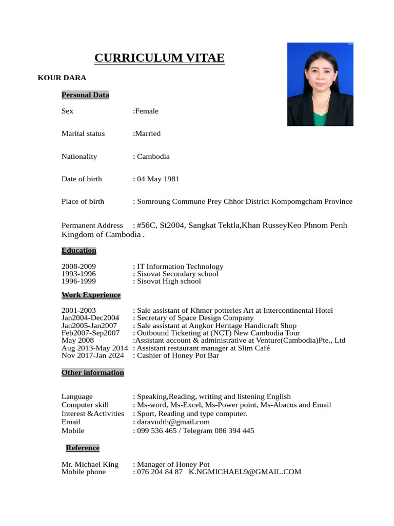 CV ( Revised in Jan 2024- Copy | PDF