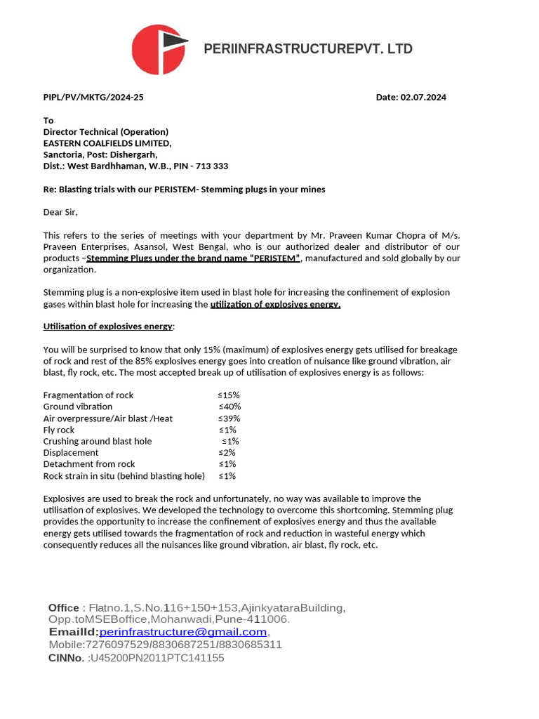 Ecl DT PP Letter Praveen Enterprises Letter 02.07.2024 | PDF