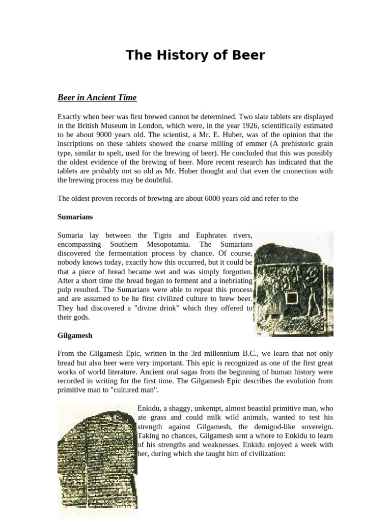 The History of Beer | PDF | Beer | Brewing
