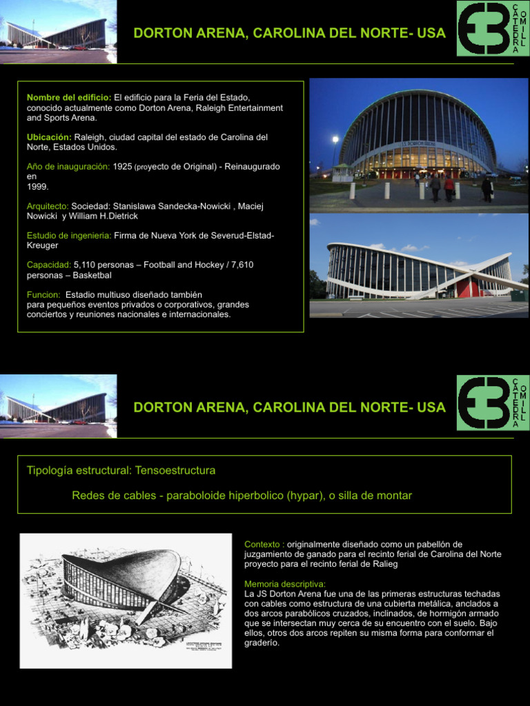 Dorton Arena: Innovación Estructural | PDF | Columna | Hormigón