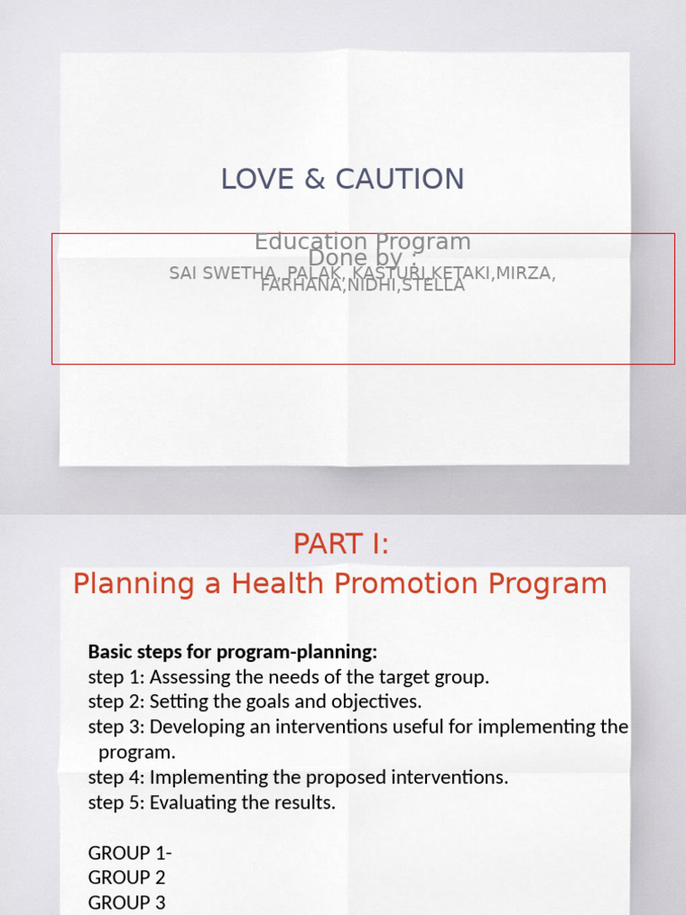 Health Promotion Program on STDs | PDF | Sexually Transmitted Infection ...