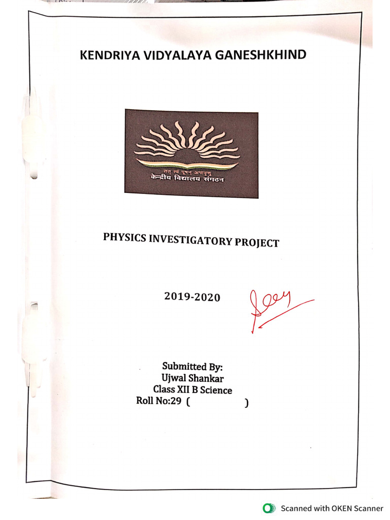 Sample of First Few Pages of Investigatory Project | PDF