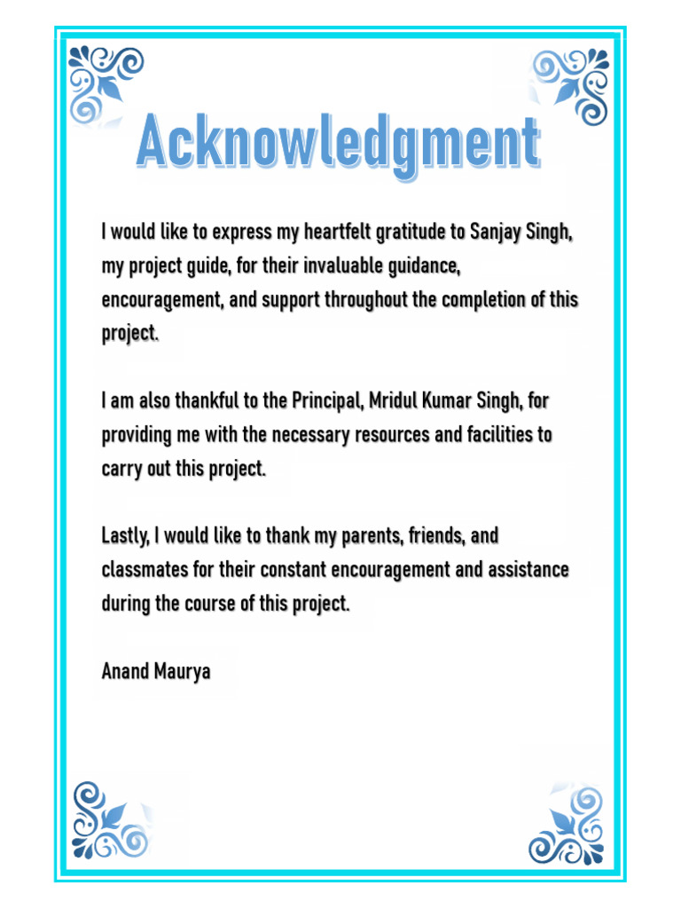 Acknowledgment Anand Phy | PDF