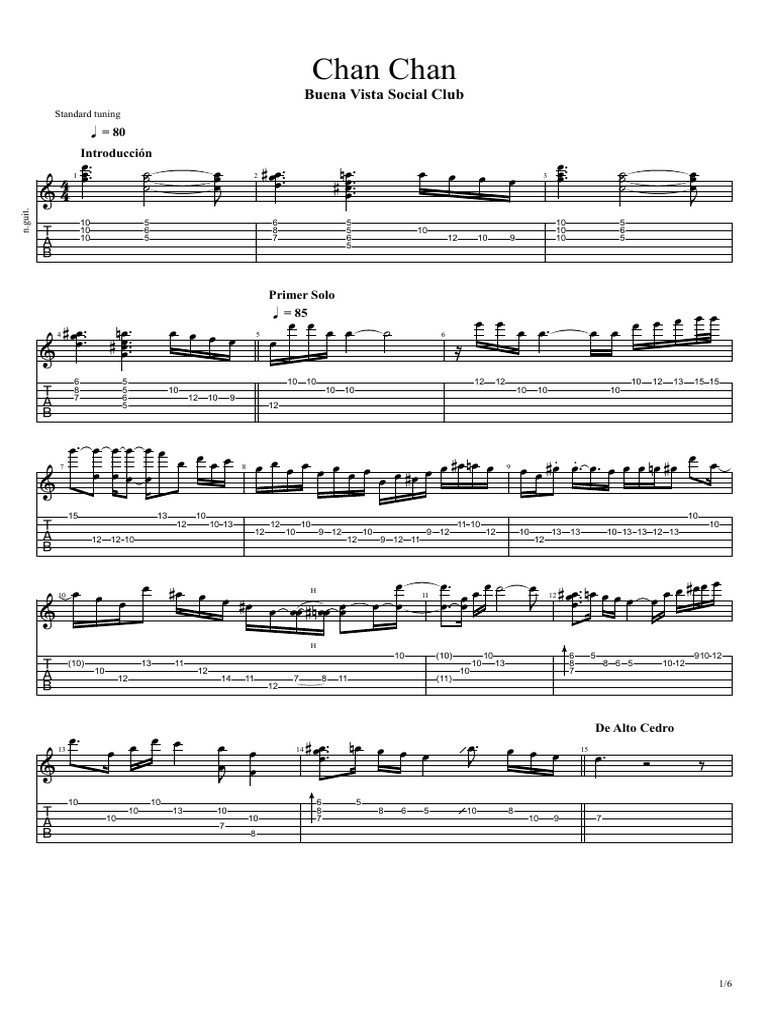 Chan Chan - Buena Vista Social Club (tablatura) | PDF