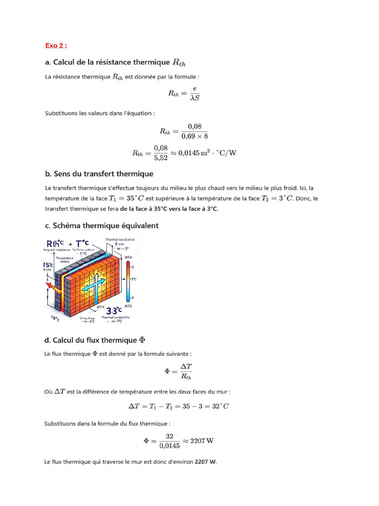 EXO Corrigé Thermique | PDF