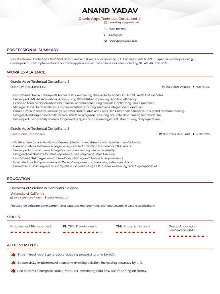 Anand Yadav Oracle Apps Technical Consultant III Resume 2024 12-22-191333 | PDF | Oracle ...