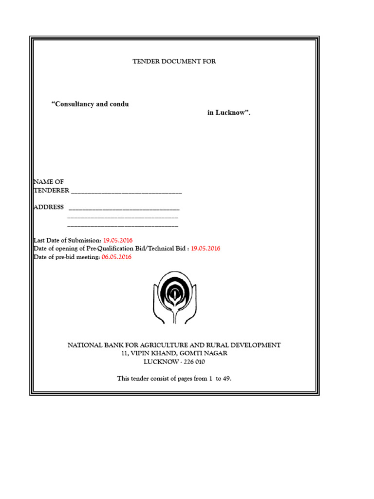 0309160539tender NDT Indiranagar BlockD | PDF | Employment ...