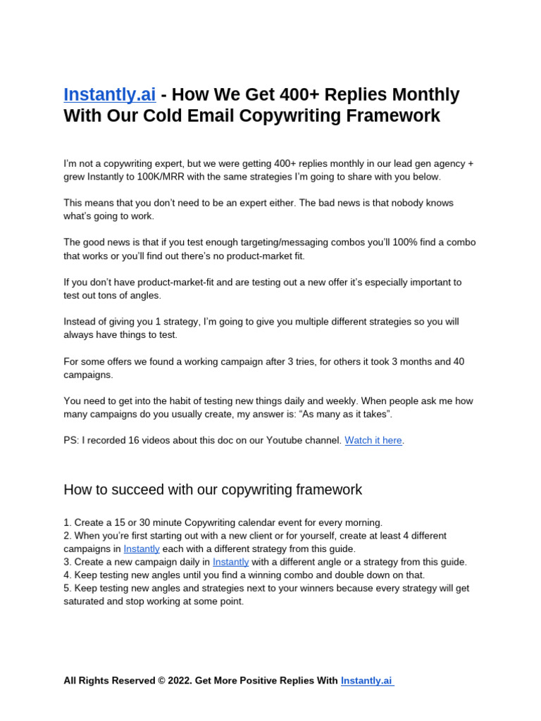 Instantly - How We Get 400+ Replies Monthly With Our Cold Email ...