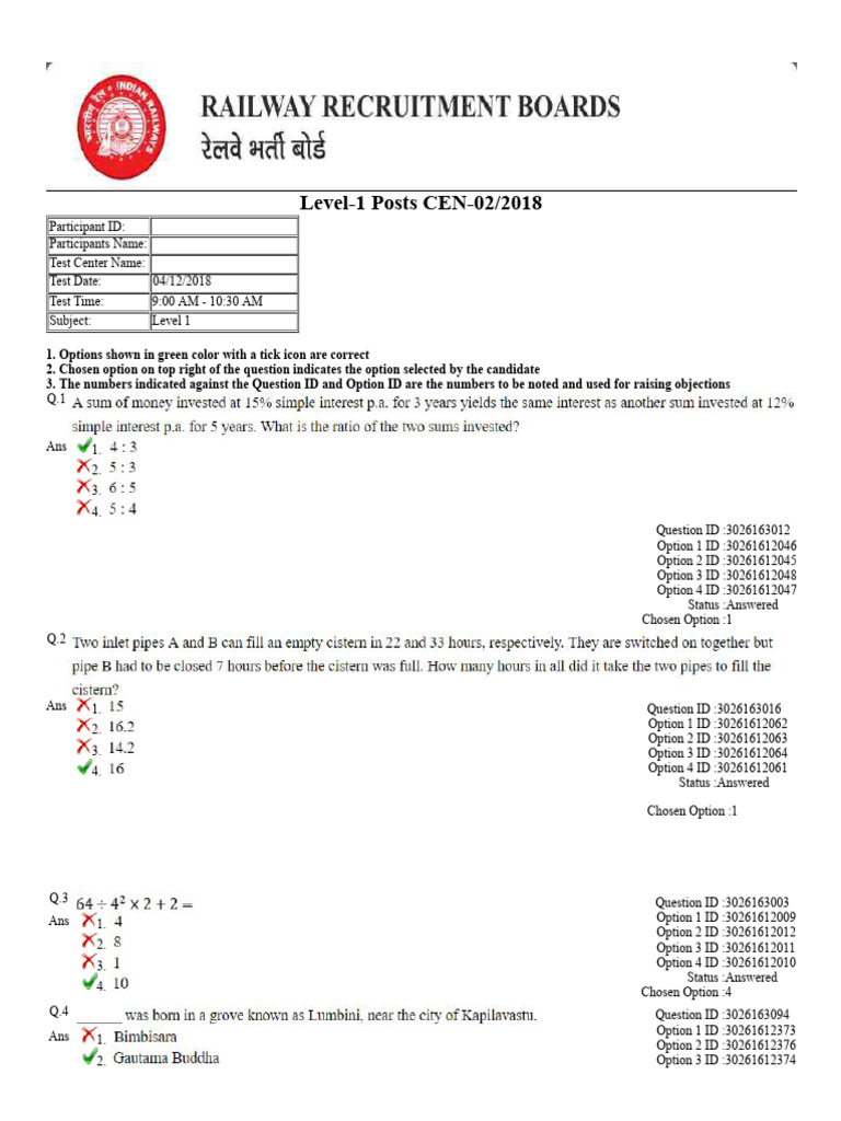 RRB Group - D Paper Part - 2 (English) | PDF | Tests | Qualifications