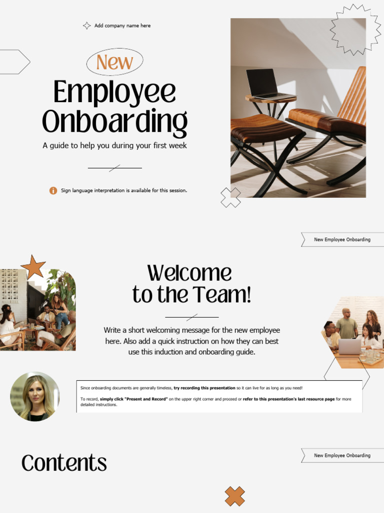 Beige Geometric Professional New Employee Onboarding Talking ...