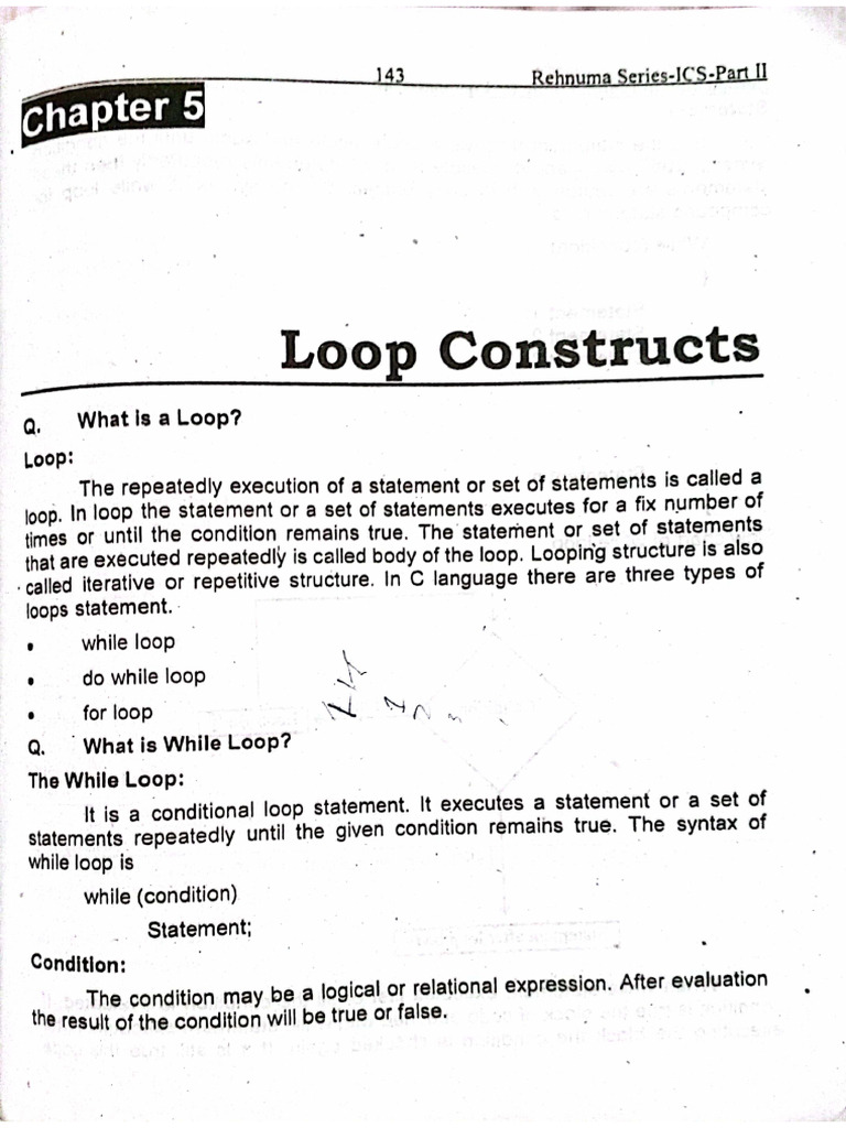 Loop Constructs (Chapter No 12) | PDF