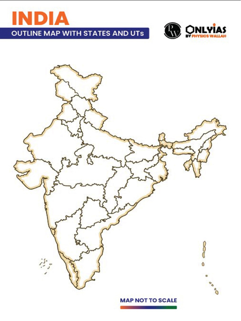 India Outline Map PDF Only | PDF