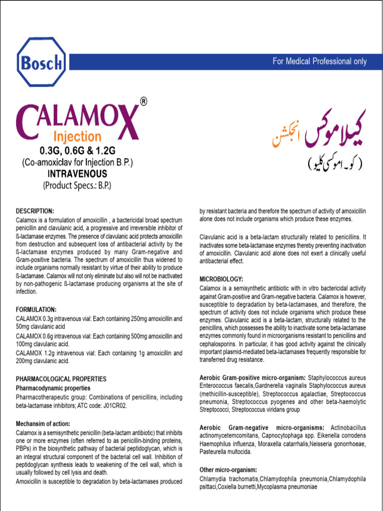 calamox-injections | PDF | Penicillin | Beta Lactamase