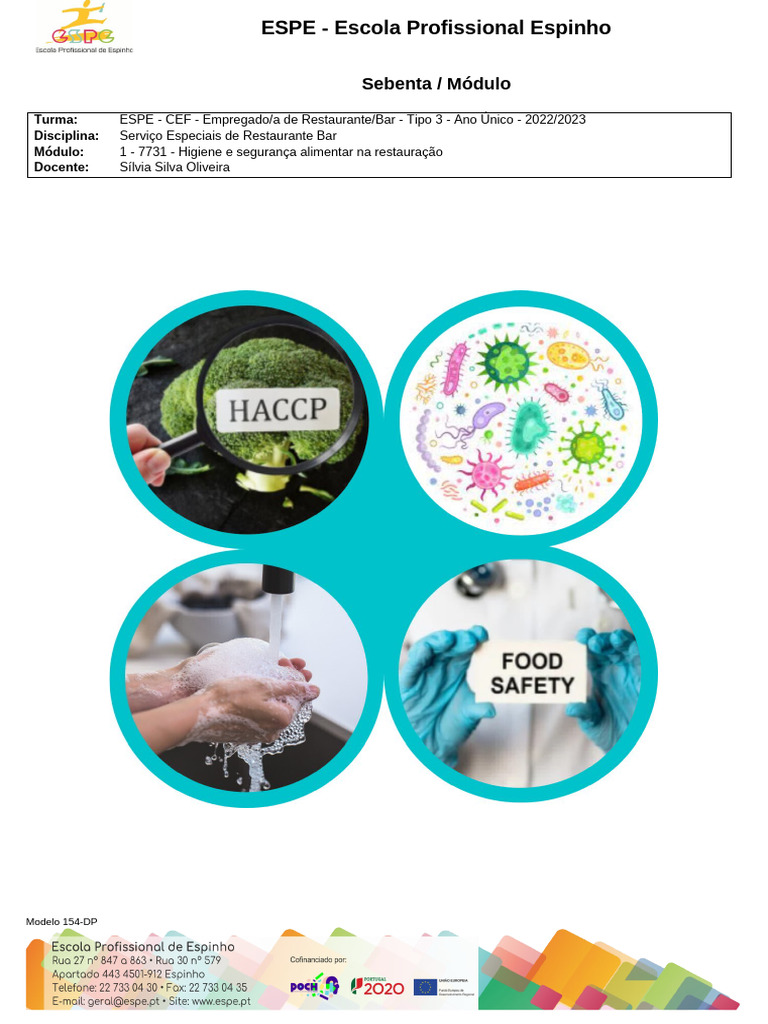 Sebenta - UFCD 7731 - Higiene e Segurança Alimentar Na Restauração ...