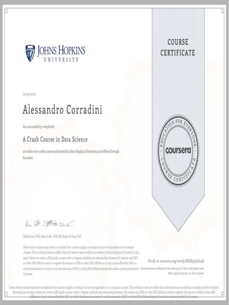 Data Science Course Completion | PDF | Johns Hopkins University ...