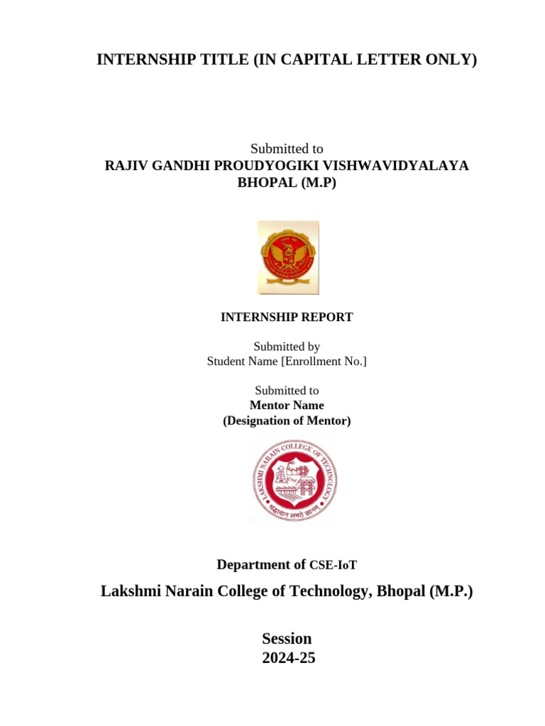 IoT V SEM Internship Report Format | PDF | Computing | Computer Science