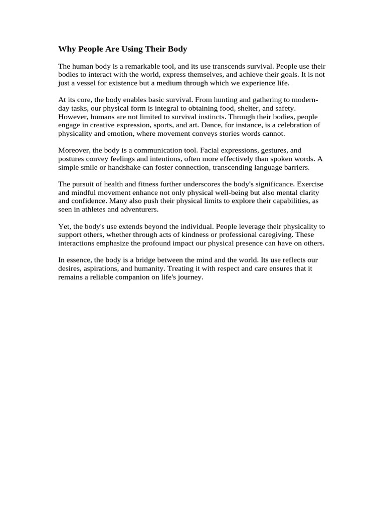 Why People Are Using Their Body | PDF