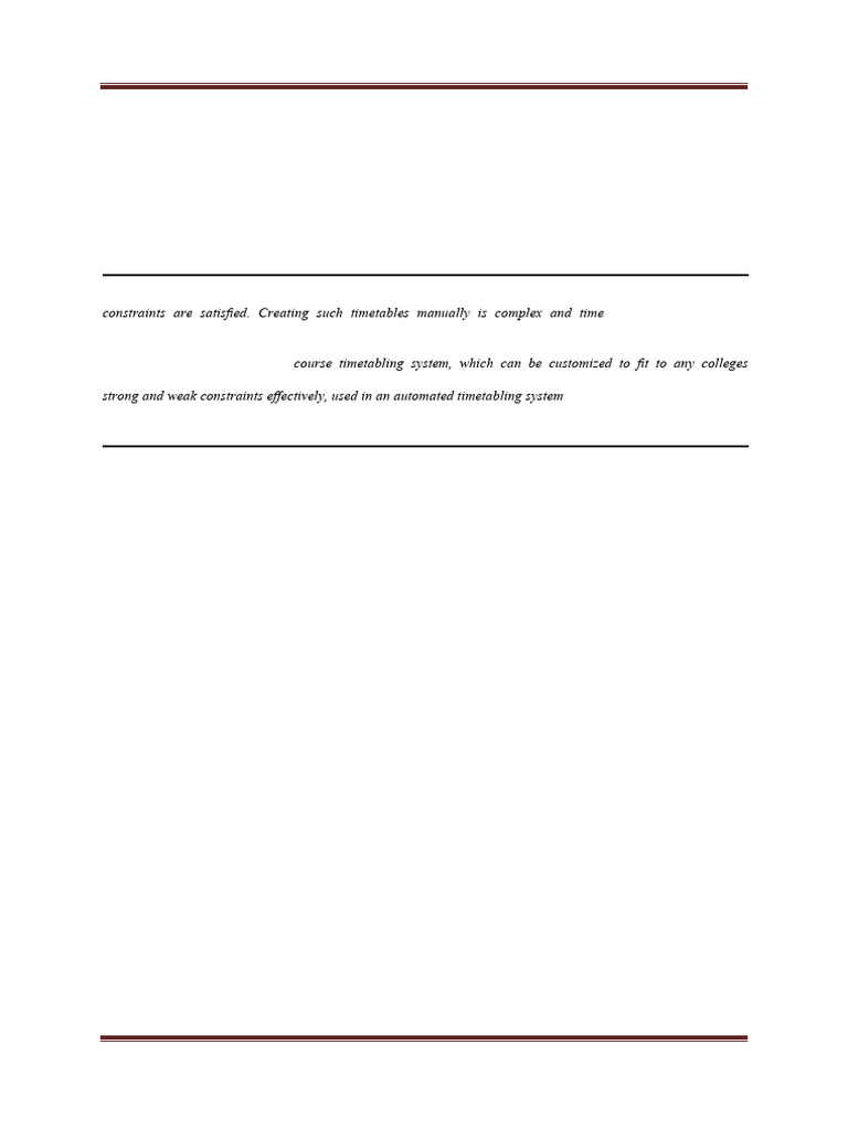 Dynamic Timetable Generator Pdf Databases Mathematical Optimization