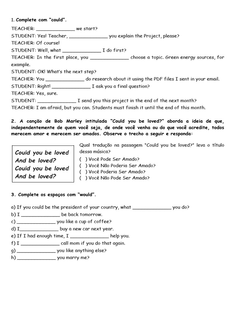 Exercises - Would X Could | PDF