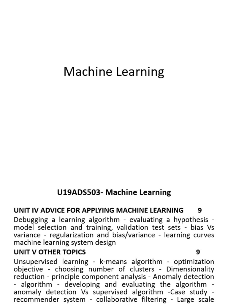 ML U-4 | PDF | Cross Validation (Statistics) | Machine Learning