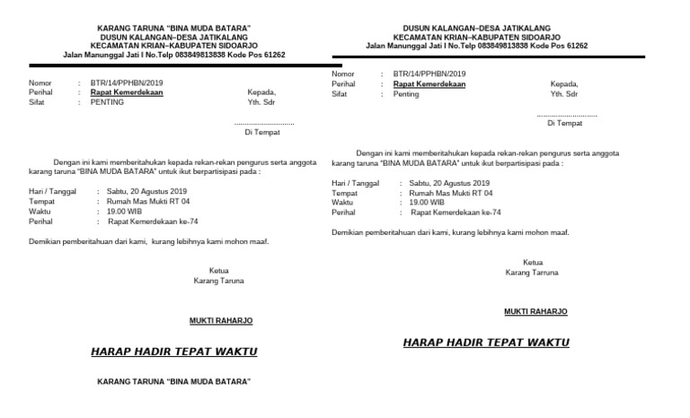 Undangan Rapat | PDF