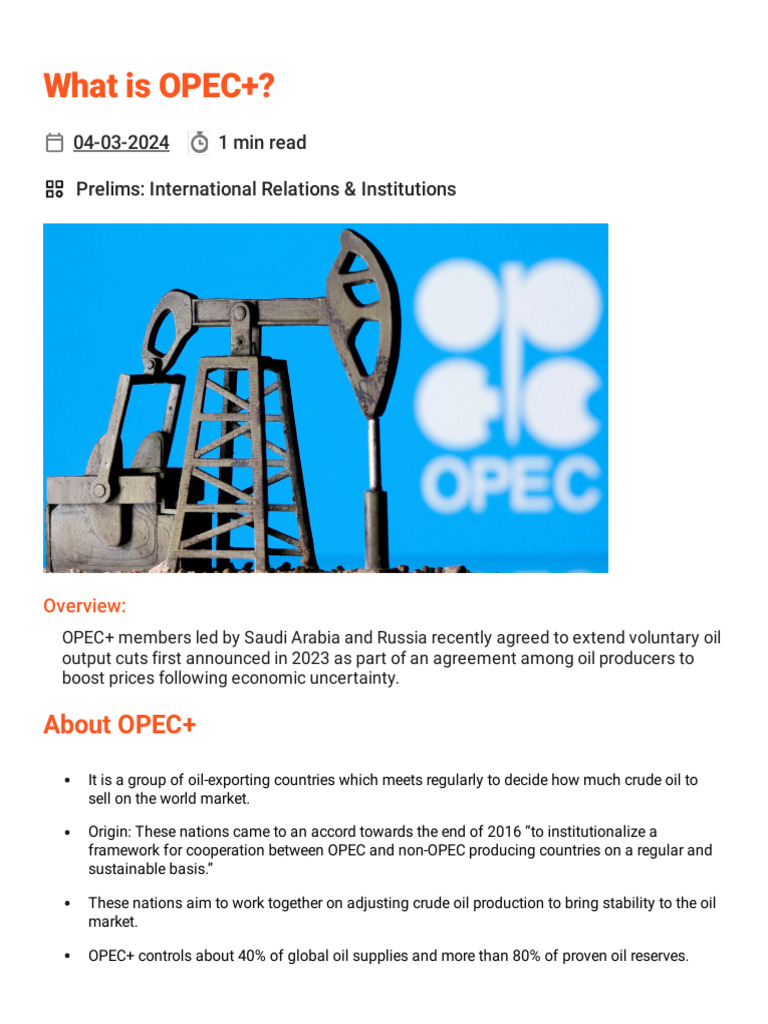 What is OPEC+_ | PDF | Opec | Petroleum