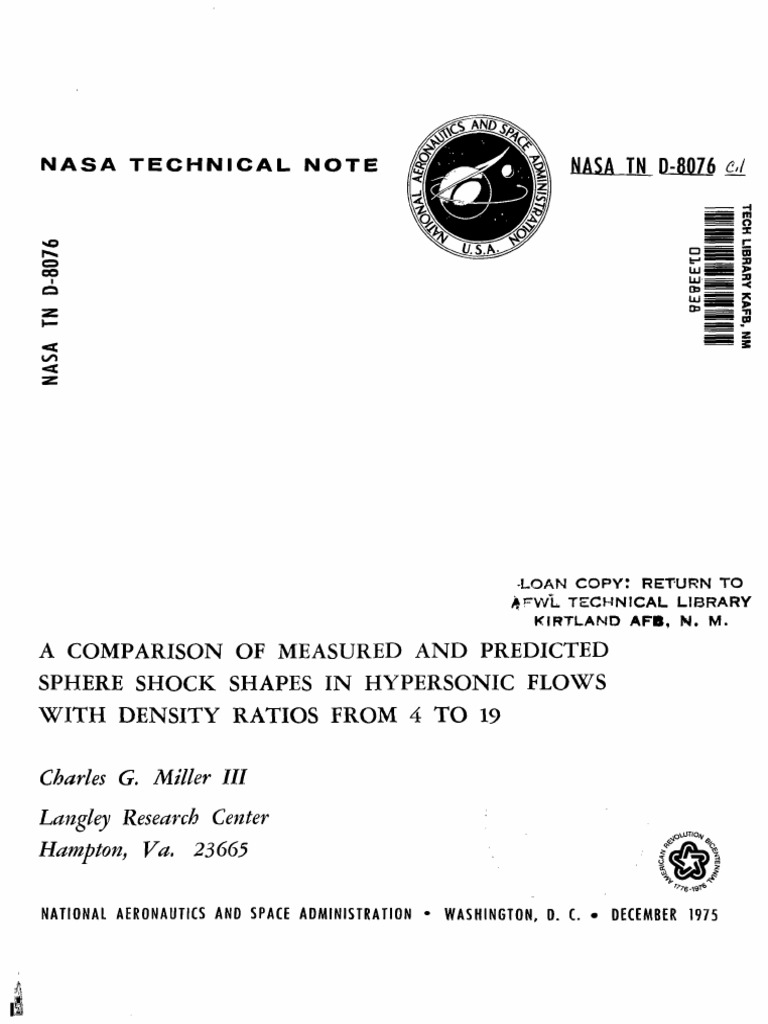 Hypersonic Sphere Shock Shape Analysis | PDF | Fluid Dynamics ...