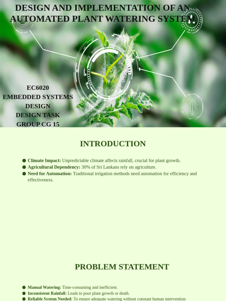 Automated Plant watering system | PDF | Irrigation | Automation