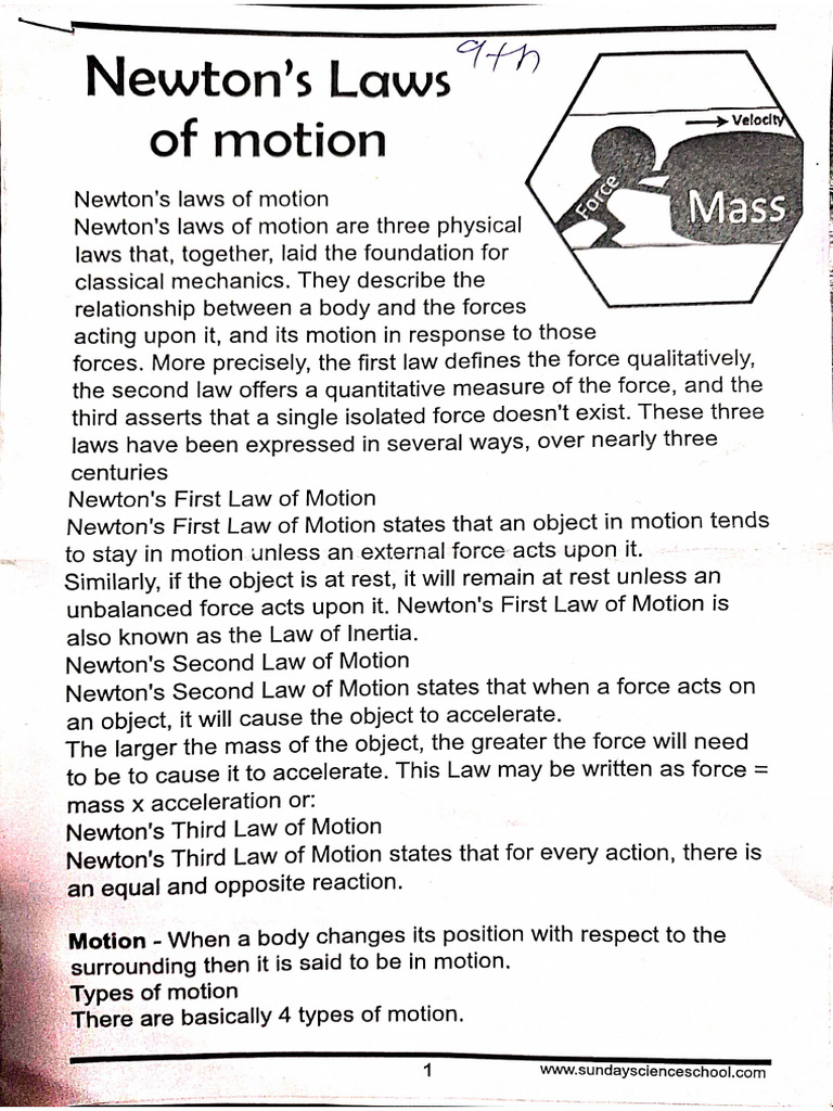 Force and Law of Motion | PDF