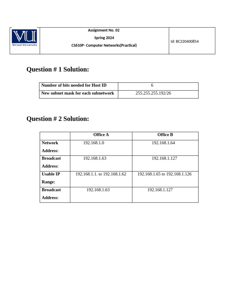 CS610P Assignment 2 Solution File | PDF