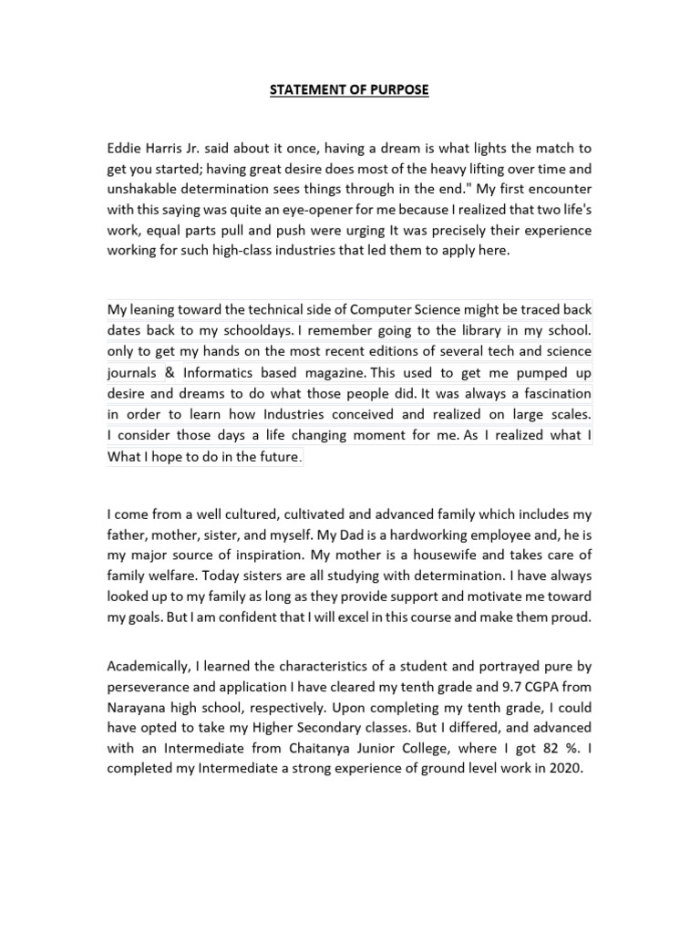 My CSUCI final SOP Plag & AI dect free | PDF