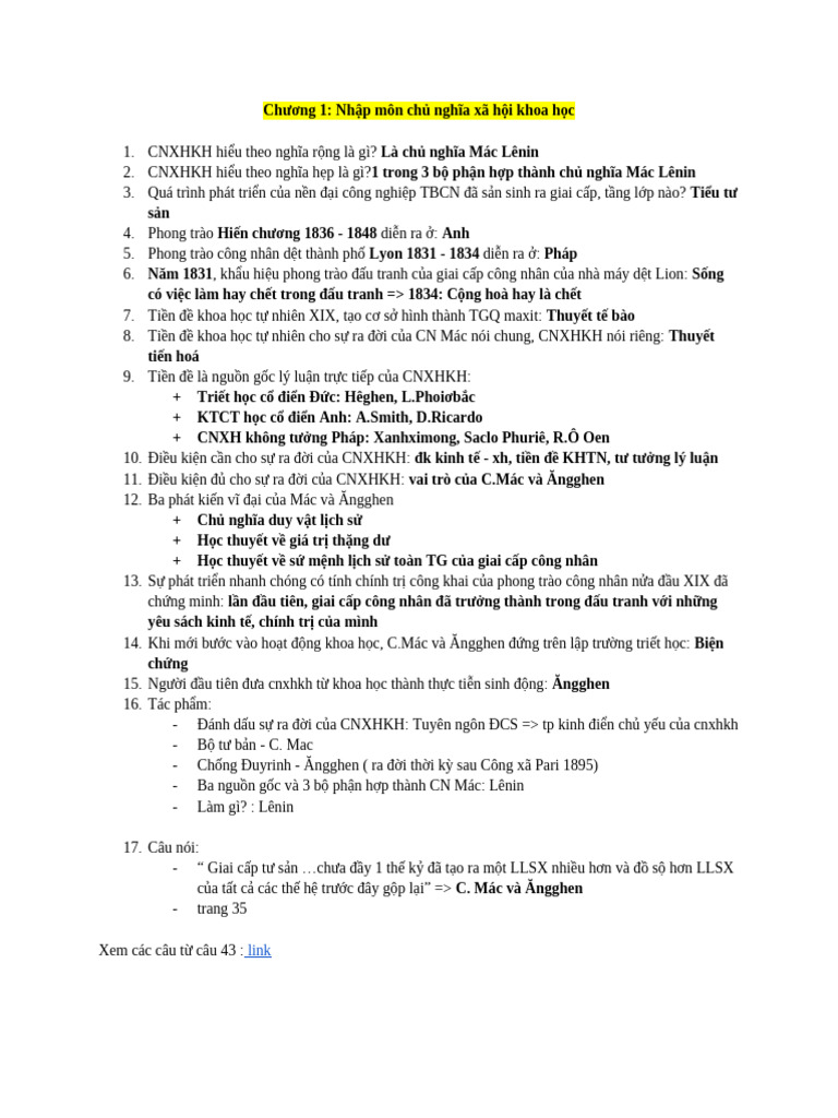 CNXHKH - theo chương -2 | PDF