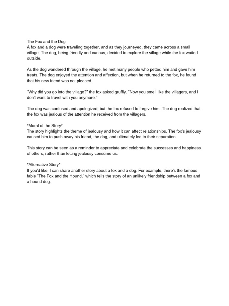 The Fox and The Dog | PDF