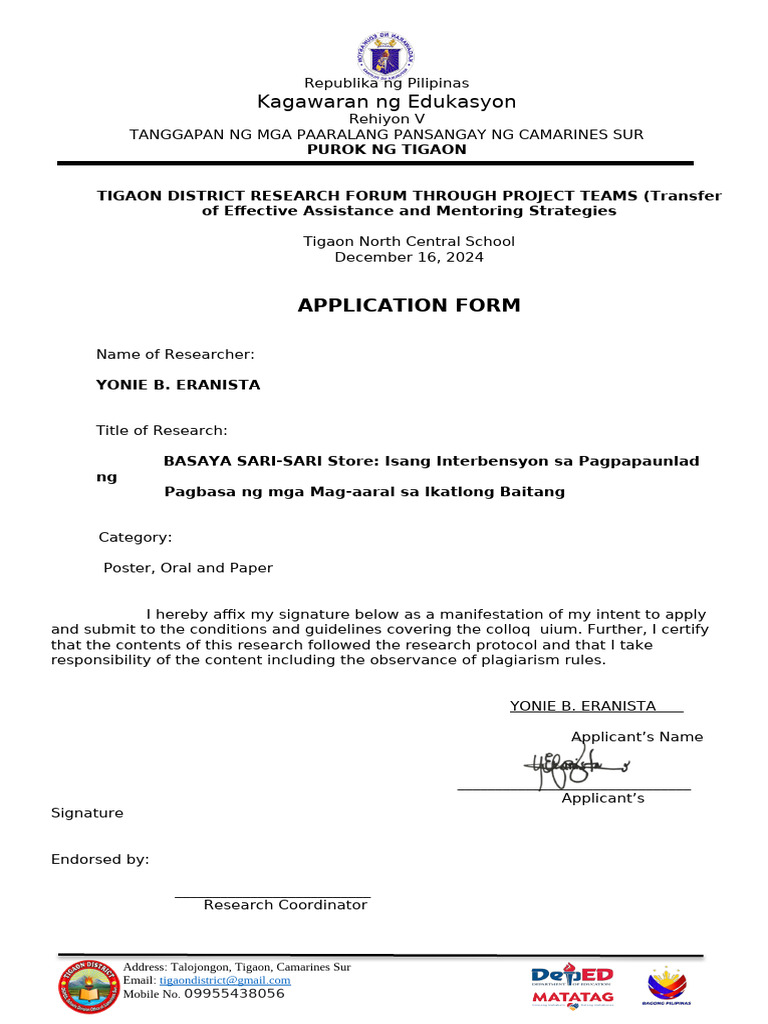 Research Application: BASAYA SARI-SARI Store | PDF