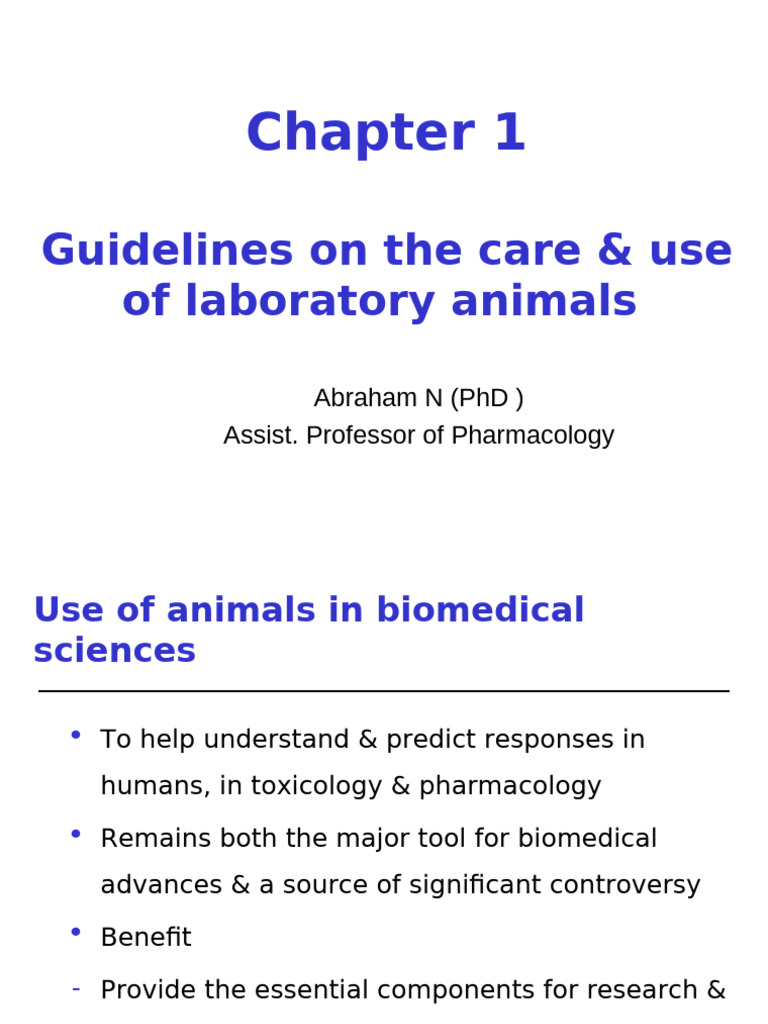 1 Guidelines On The Use of Animals | PDF | Medicine | Biology