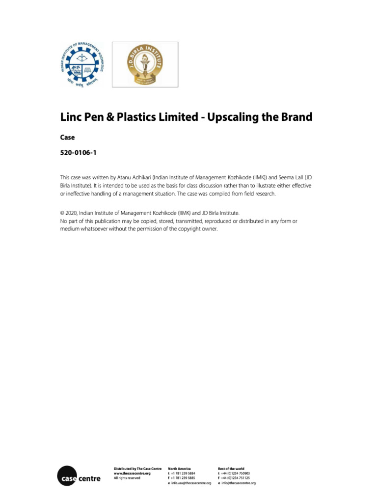 Linc Pen - Upscaling The Brand | PDF | Brand | Pen