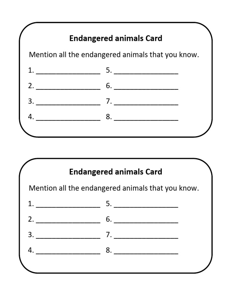 Endangered Animal Card | PDF