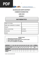 Grade 4 Mathematics Test Term 3 2022 | PDF | Geometry | Mathematics