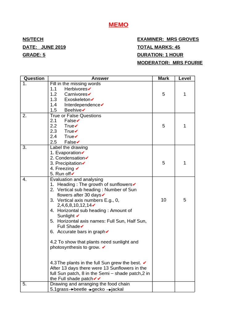 Grade 5 NSTech Memo June 2019 GDE Approved | PDF | Metals | Ductility