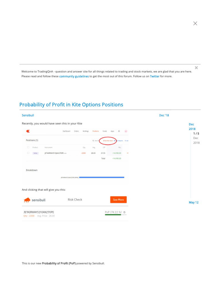 Probability of Profit in Kite Options | PDF
