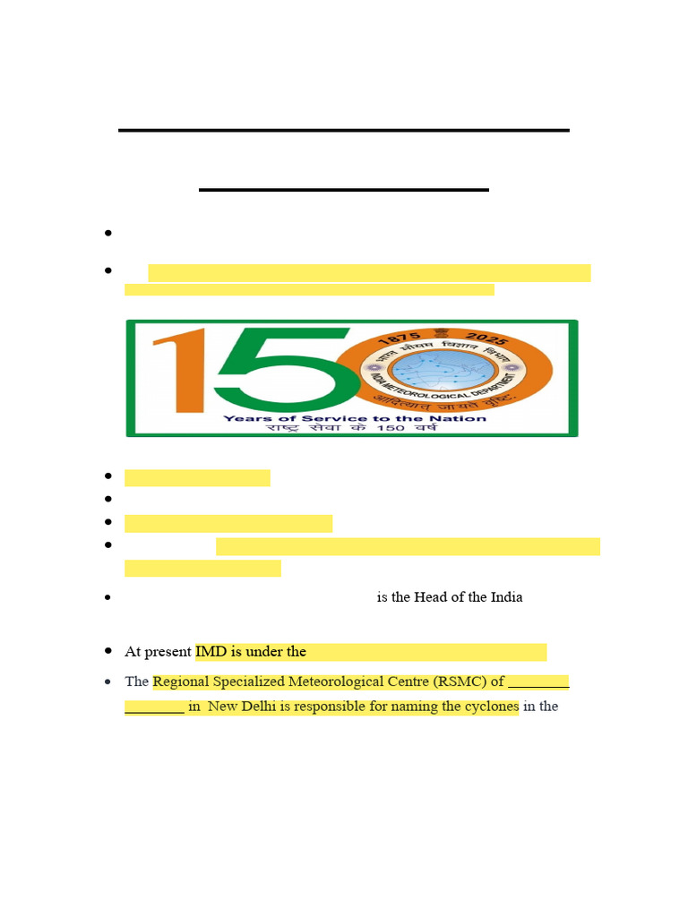 IMD Celebrates 150 Years of Service | PDF