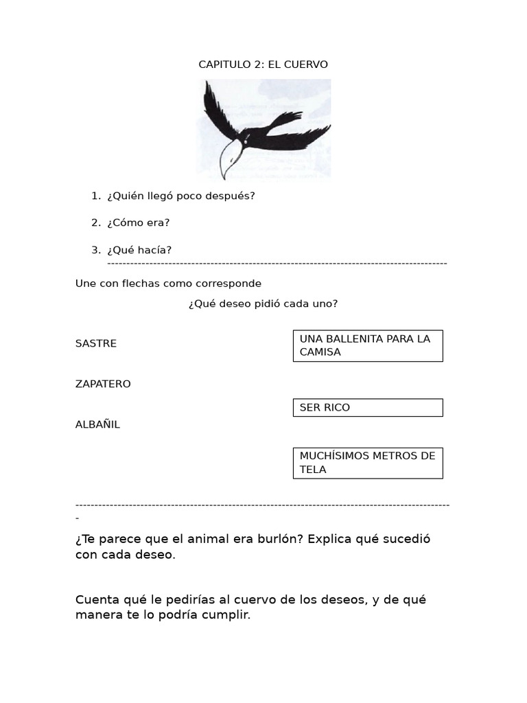 Actividades sobre "El Cuervo" | PDF