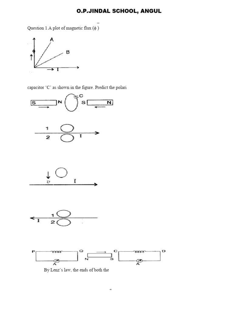 Worksheet Xii Electromagnetic Induction Pdf Inductance Inductor