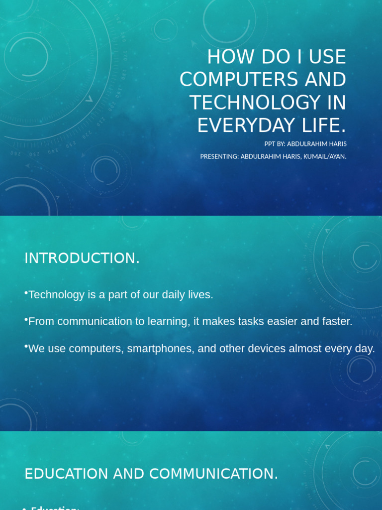 How do I use computers and technology in everyday life | PDF