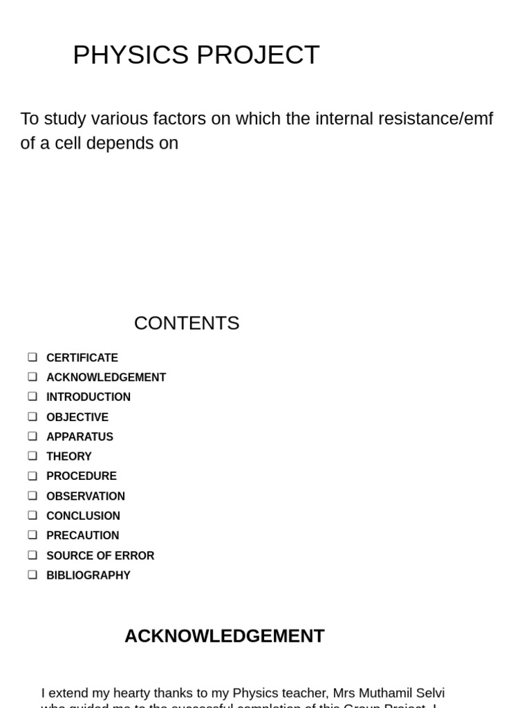 Physics Project | PDF | Electrical Resistance And Conductance | Physical Quantities