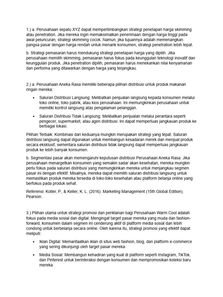 Tugas 3 Manajemen Pemasaran | PDF