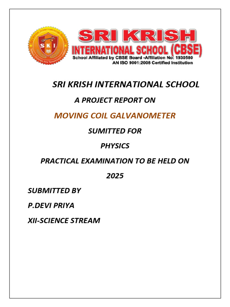 Physics Class 12th Investigatory Project | PDF | Applied And ...